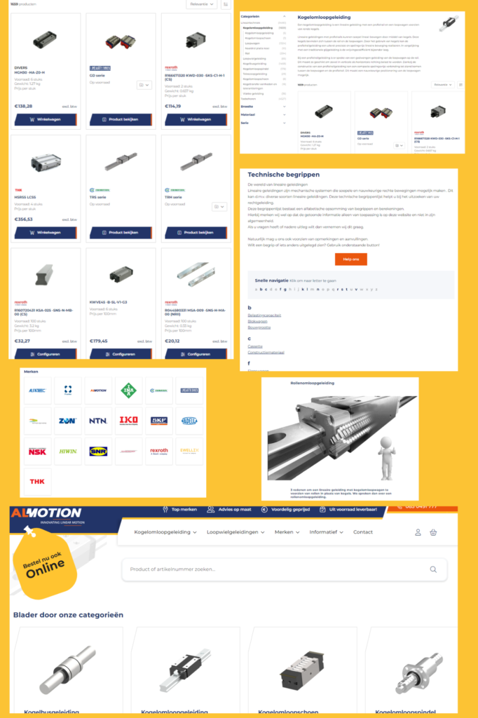Extra lineaire geleiding website & webshop - Almotion B.V.